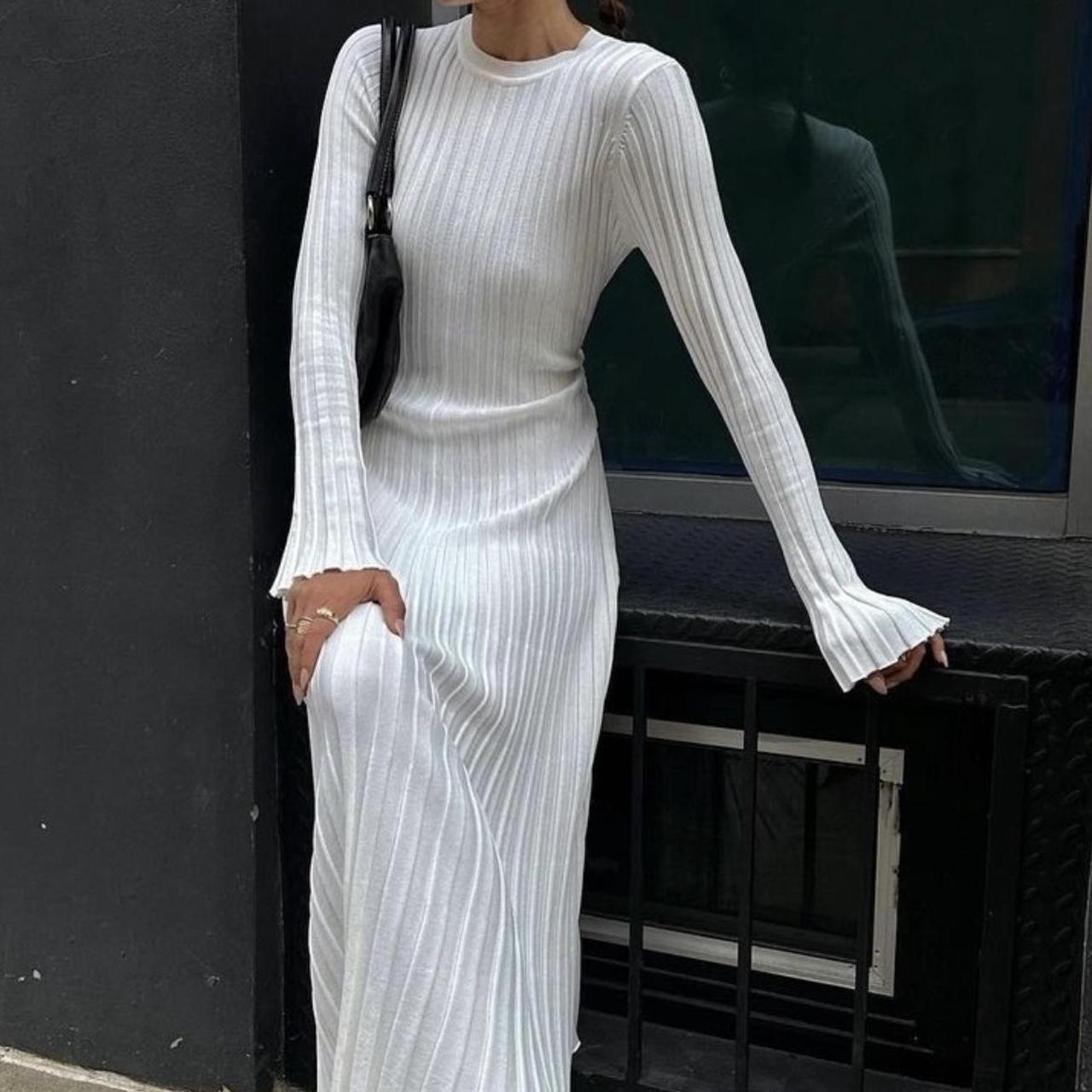 Dissh Ada White Long Sleeve Dress - Depop