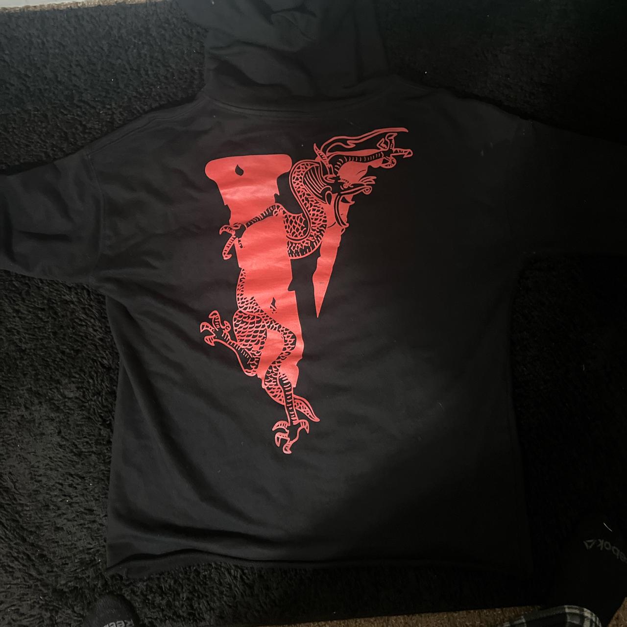 red vlone hoodie, likely new. - Depop