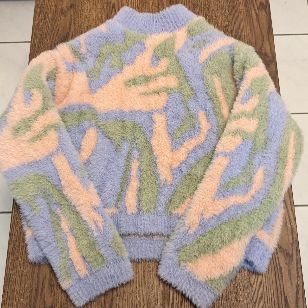 Fluffy Cropped Pastel Colored Sweater 🩷💚💜 #sweater... - Depop