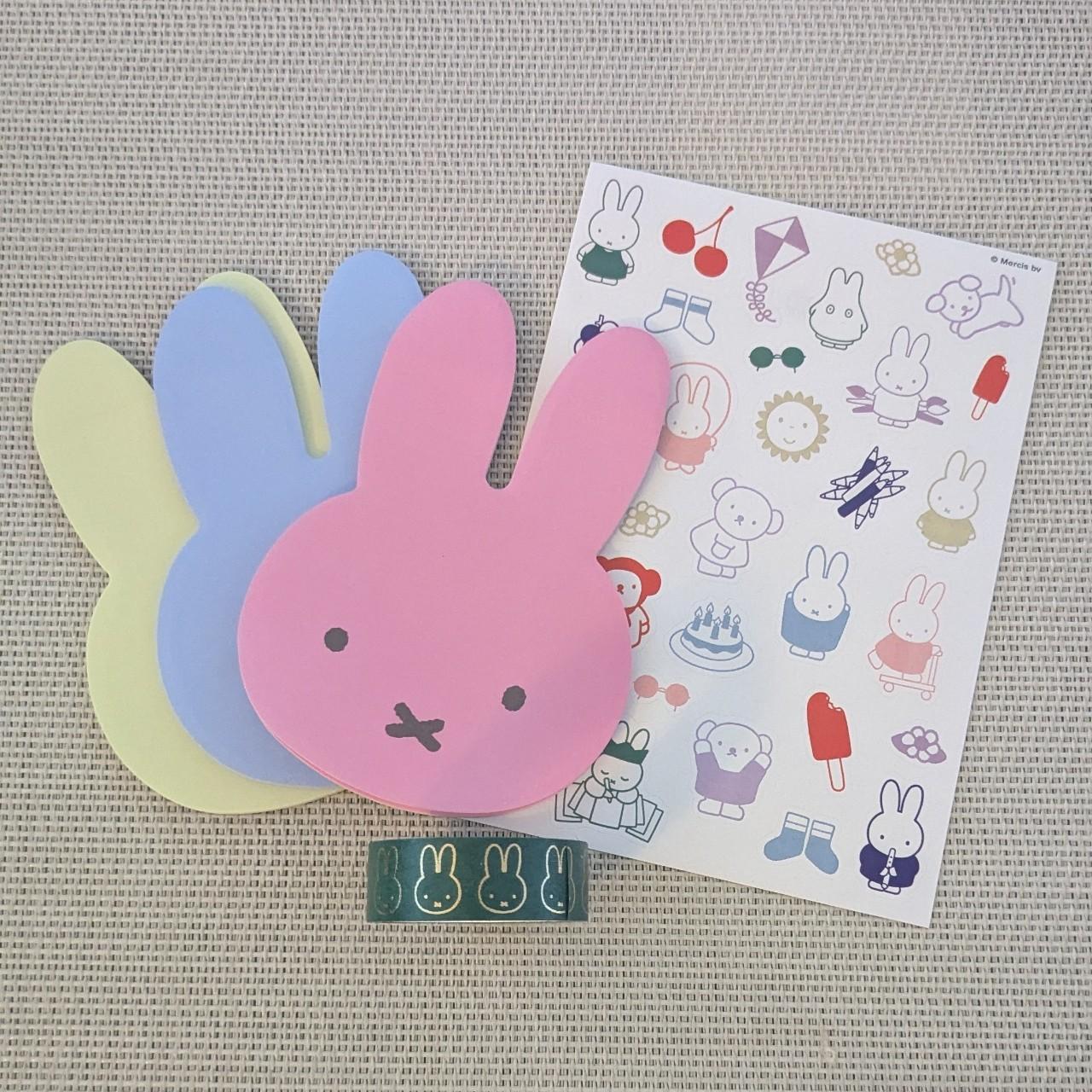 Miffy Stationery set - ① Washi Tape ② Memo Pad 14... | Depop