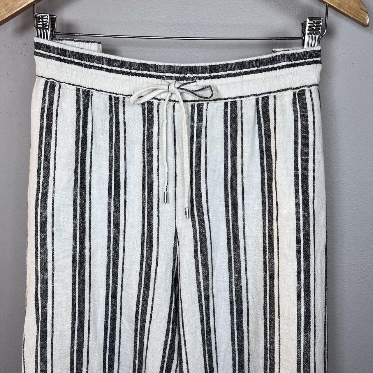 Chaps Women's XXL Gray & White Striped Wide Leg... | Depop