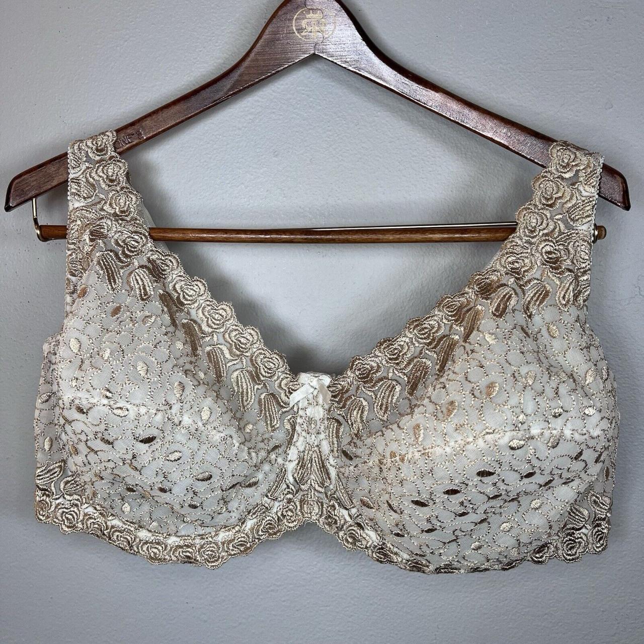 Amoureuse Lace Embroidered Underwire Bra 40D Beige