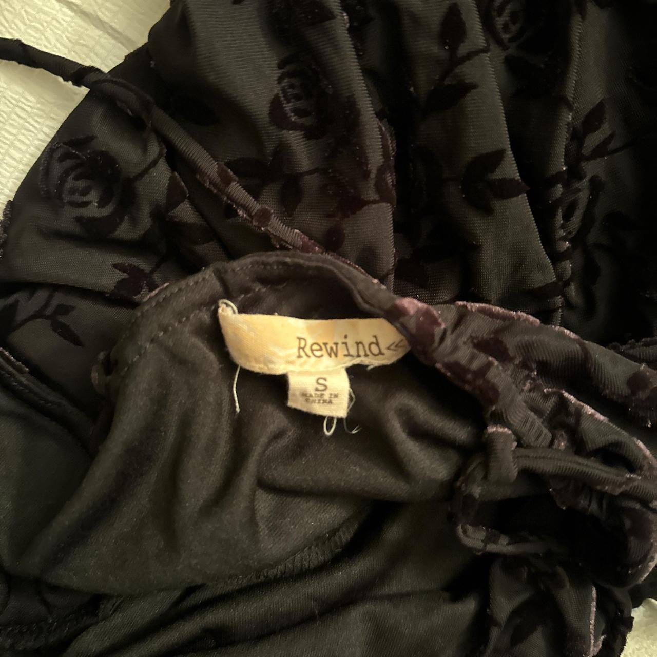 Black mini rose dress Size: S Width: 14” Length: 28” - Depop