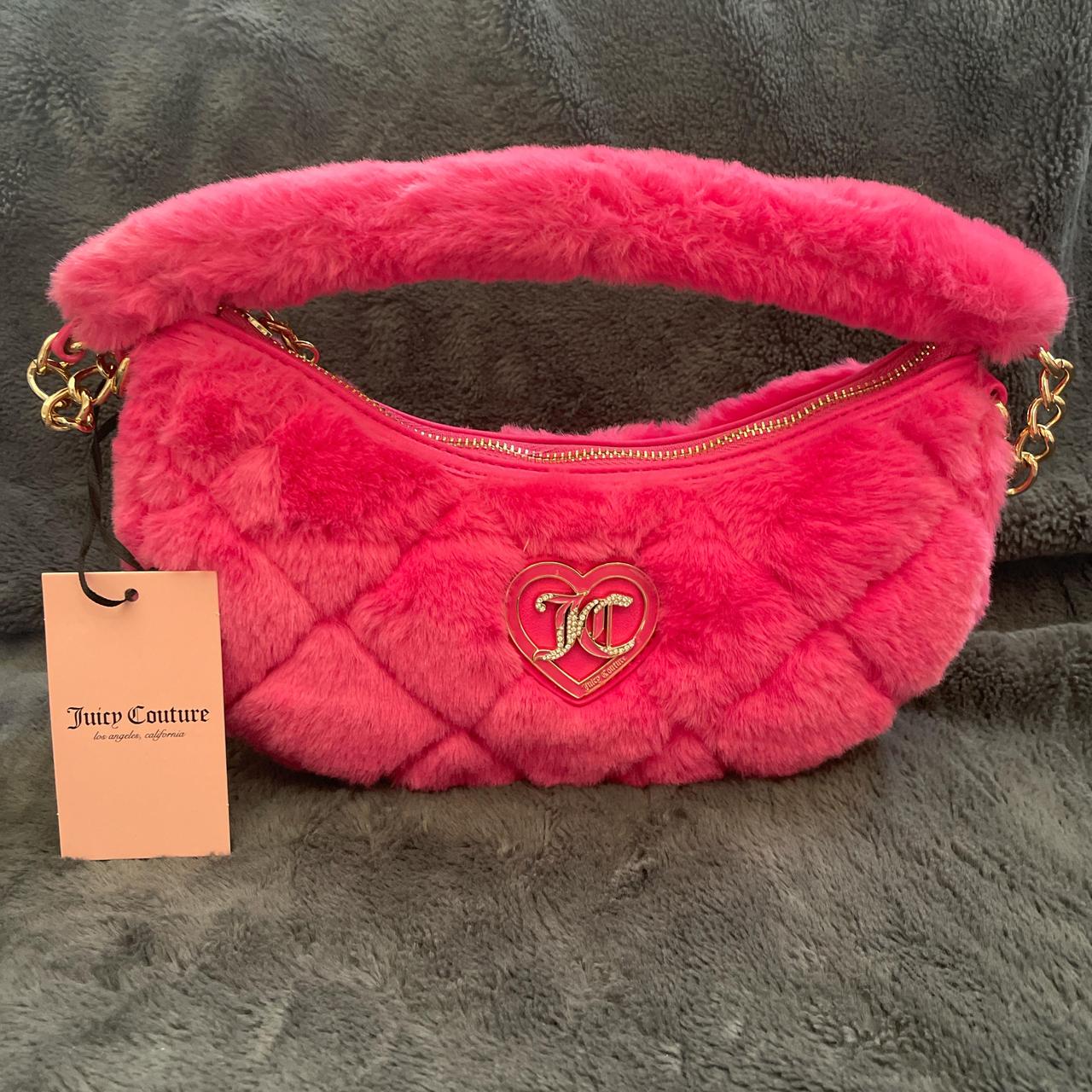 Juicy Couture hot pink fluffy bag - Depop