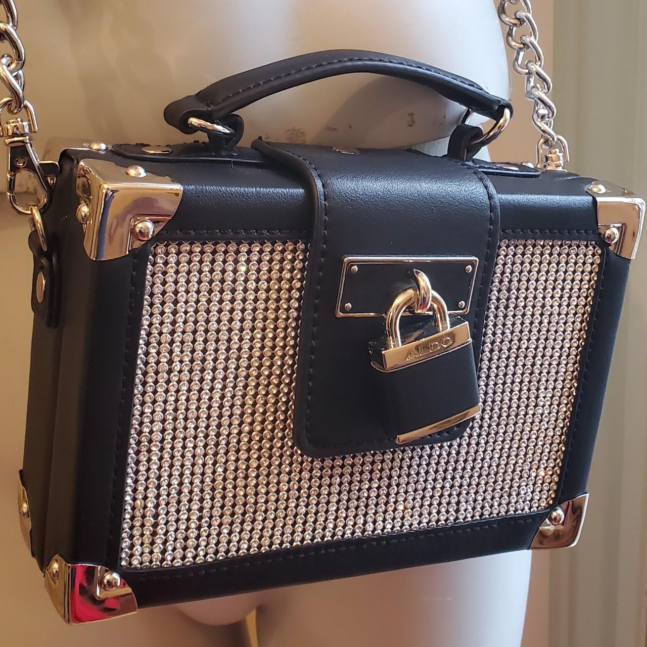 Aldo Rhinestone Lock Box Purse - Depop