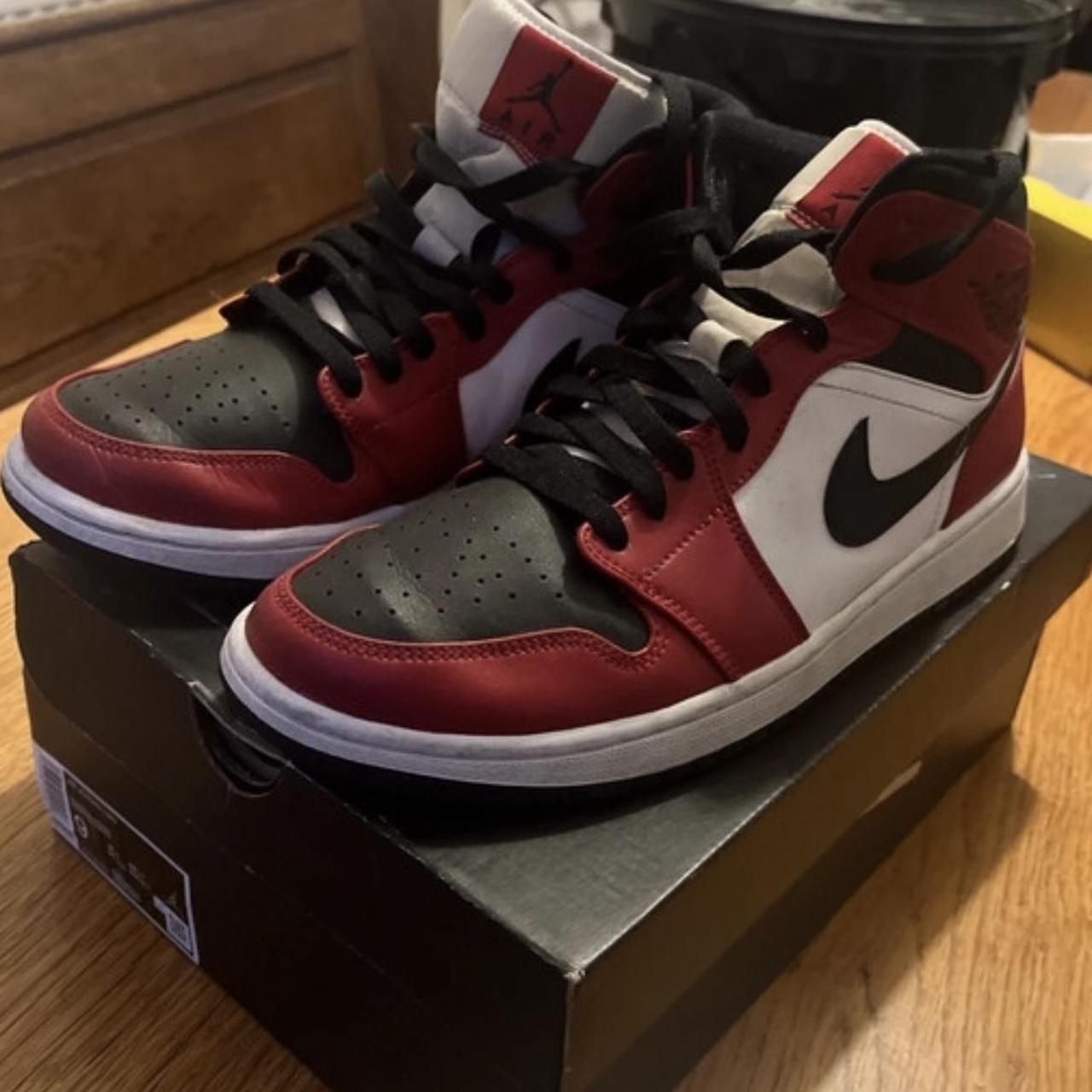 Size 8 Jordan 1 Chicago black toes + shoe box. Good... - Depop