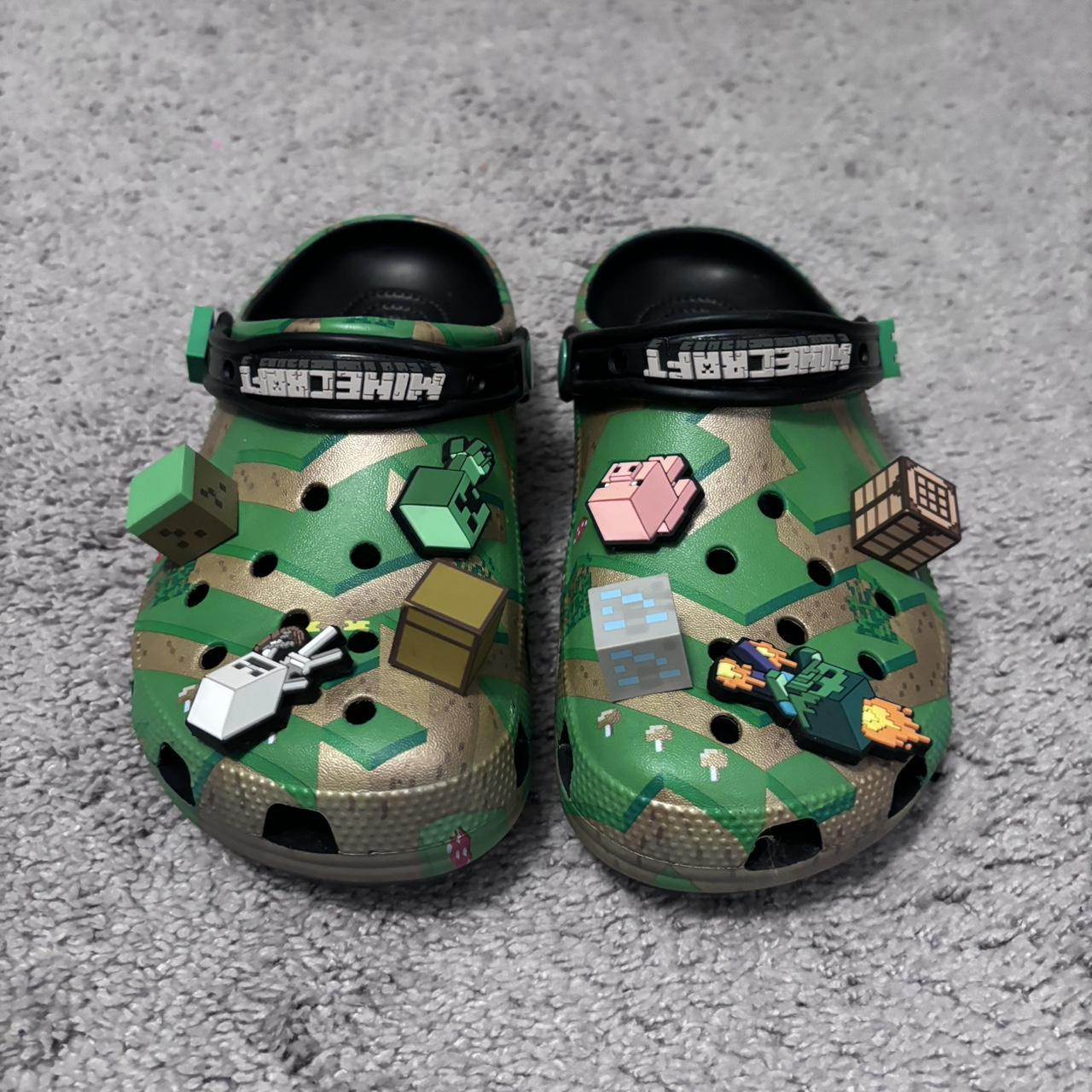Minecraft Crocs Only worn once Size 9 in women, 7... - Depop