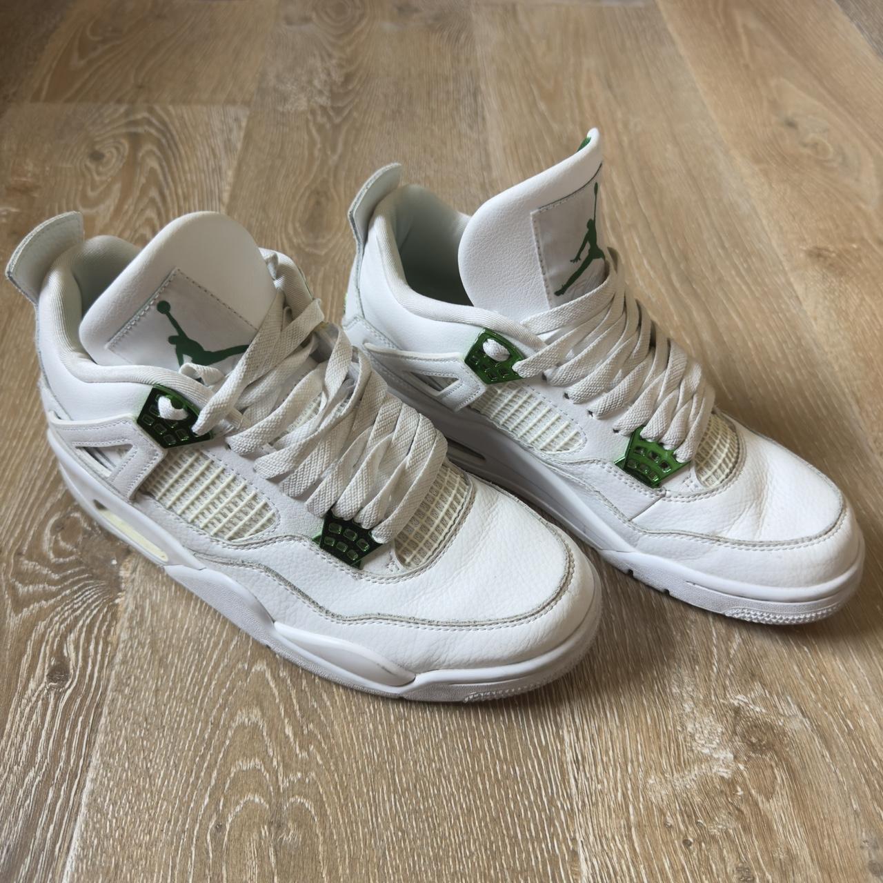 air jordan 4 metallic green shoes decent... - Depop