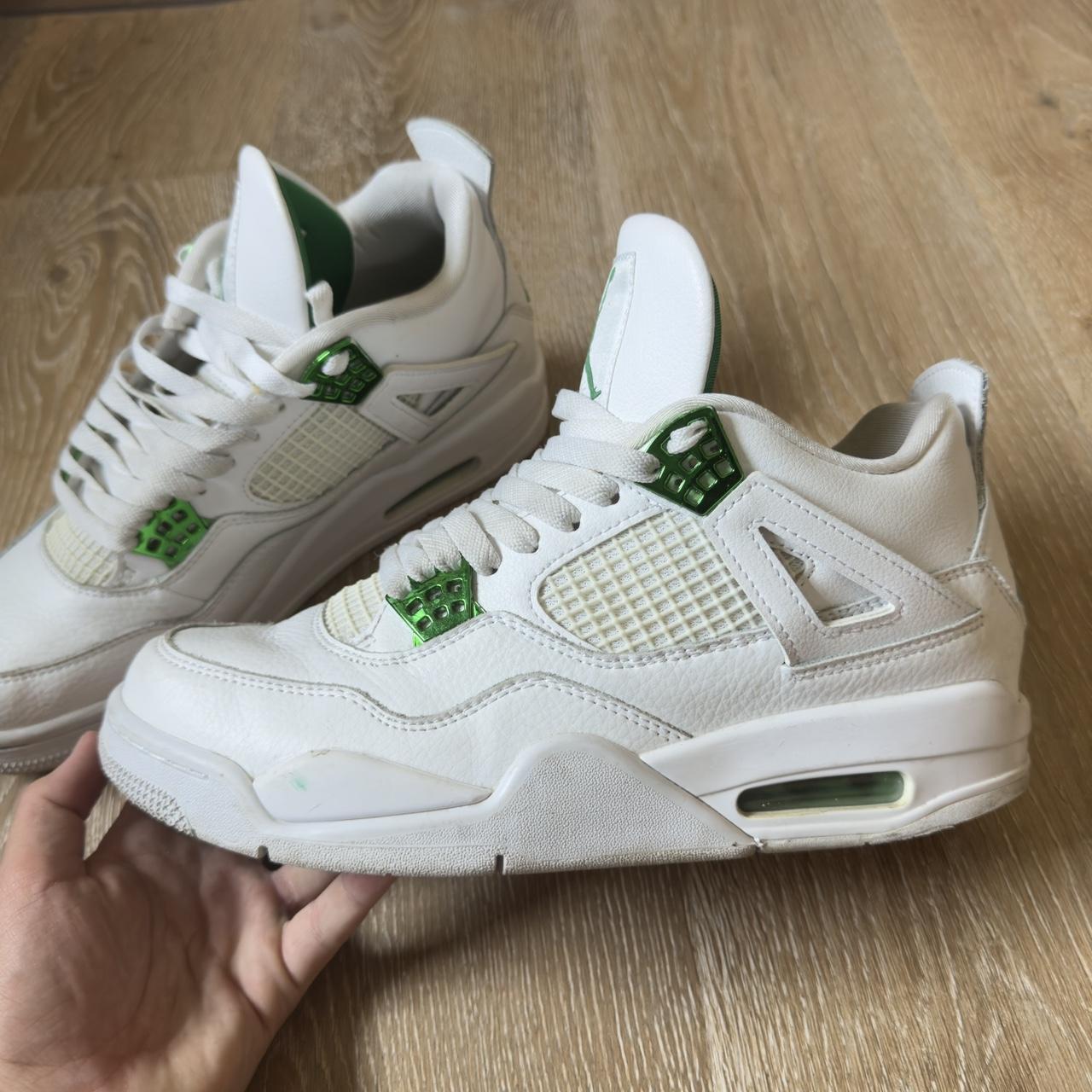 air jordan 4 metallic green shoes decent... - Depop