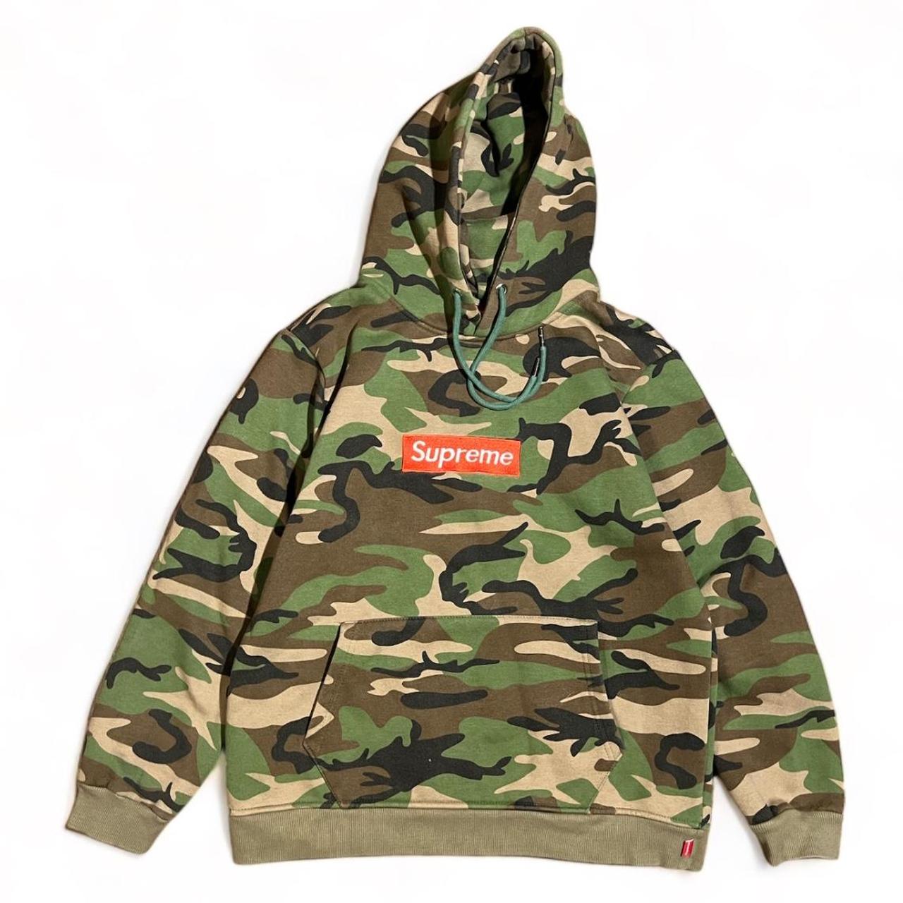 Supreme box logo camo hoodie, size large - Depop
