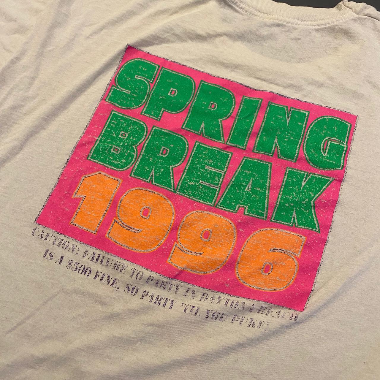 Vintage 1996 Spring Break white cotton tee #springbreak | Depop