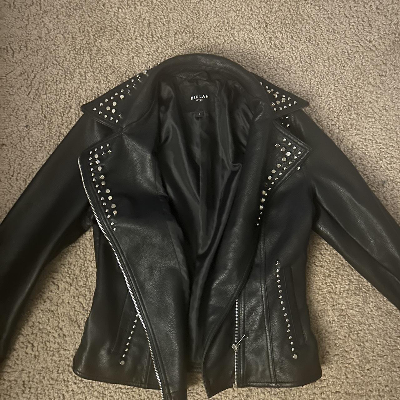 Black Beulah Style Studded Leather Jacket Never... | Depop