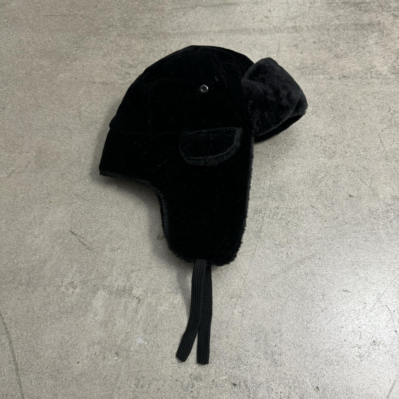 ️ TRAPPER HAT ️ Y2k fur interior black trapper hat... - Depop