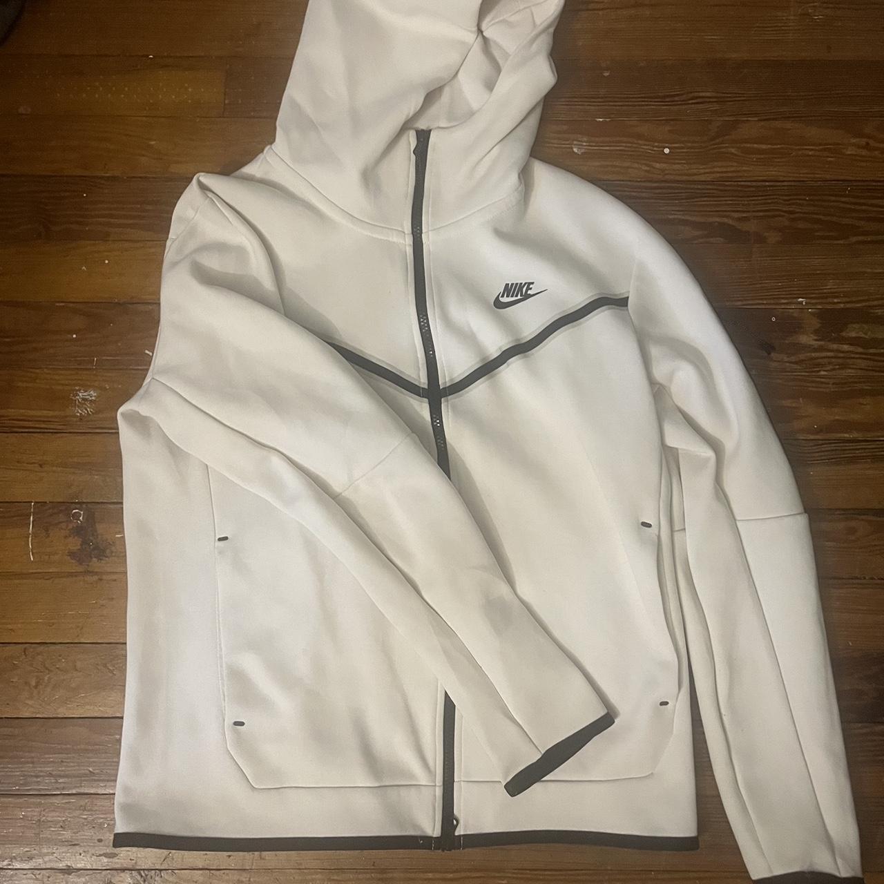 MESSAGE BEFORE BUYING!! white/ cream nike tech... - Depop