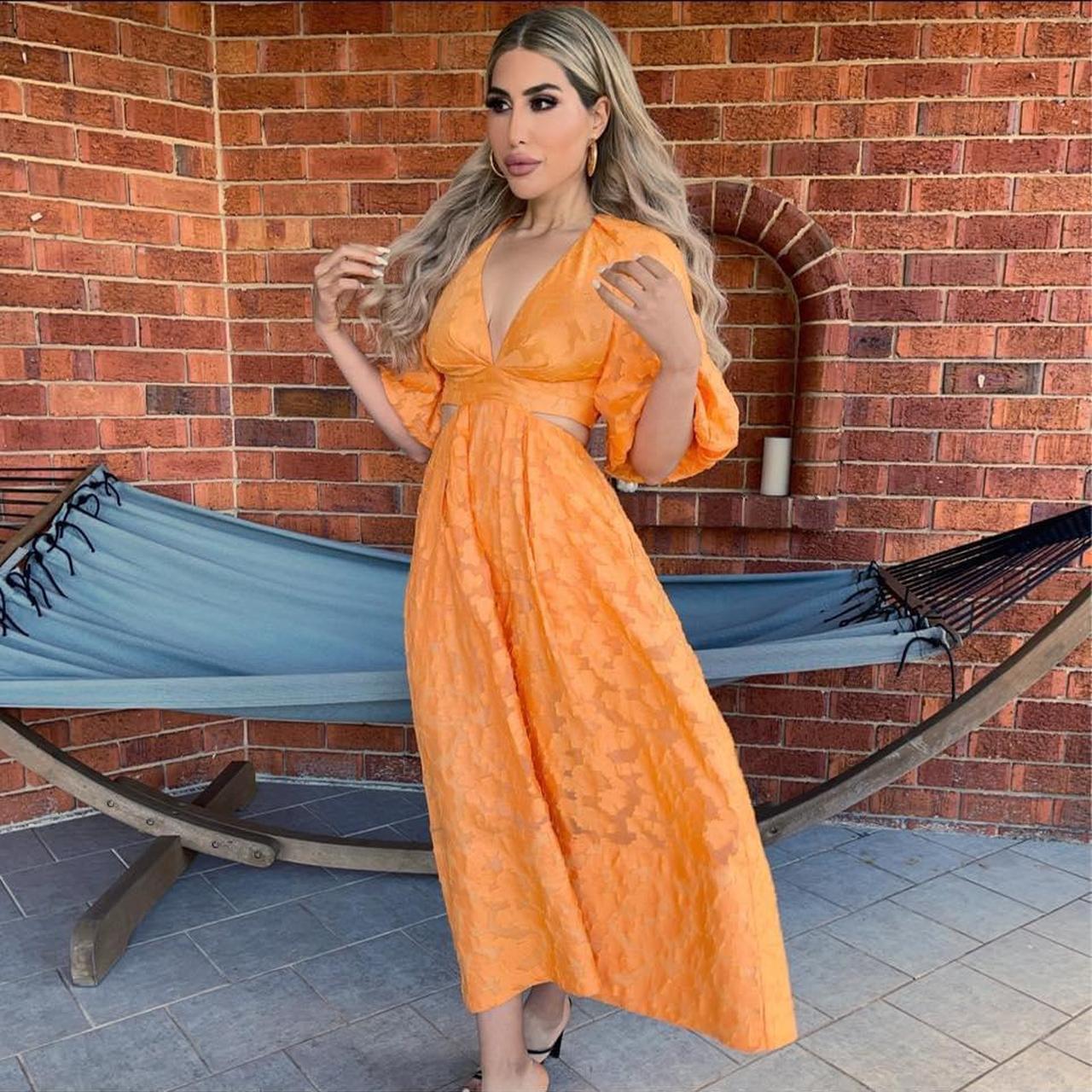 Sheike orange dress - Size 6 - Depop
