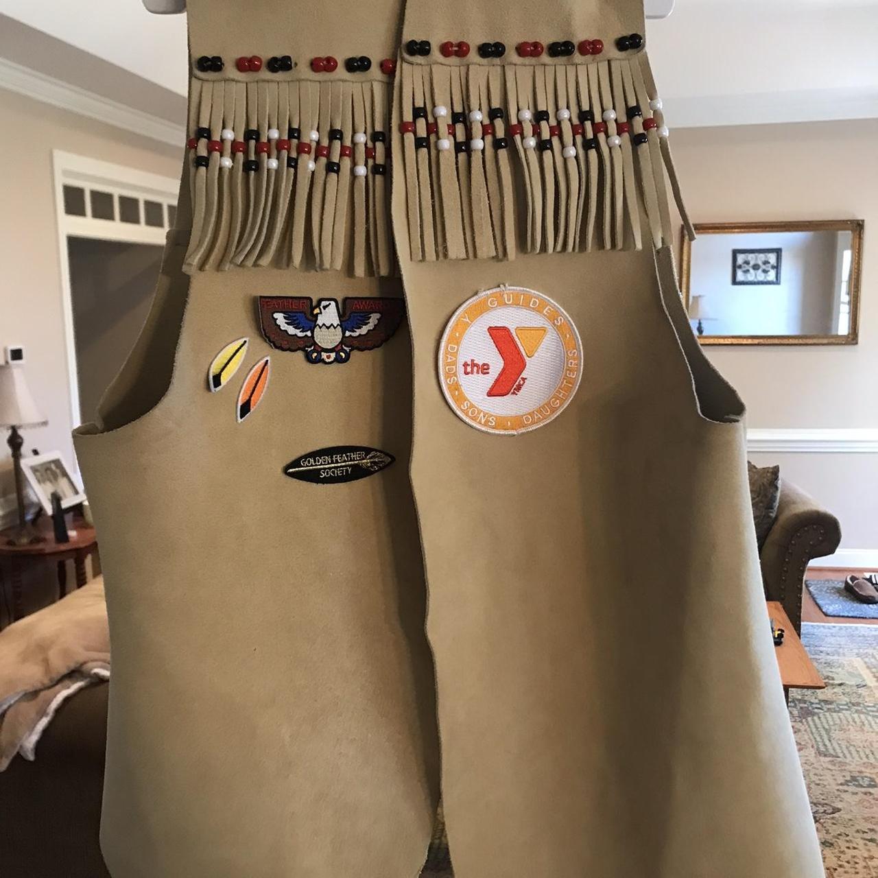 Cowcatcher Native Leather Vest Beaded Tassels With... - Depop