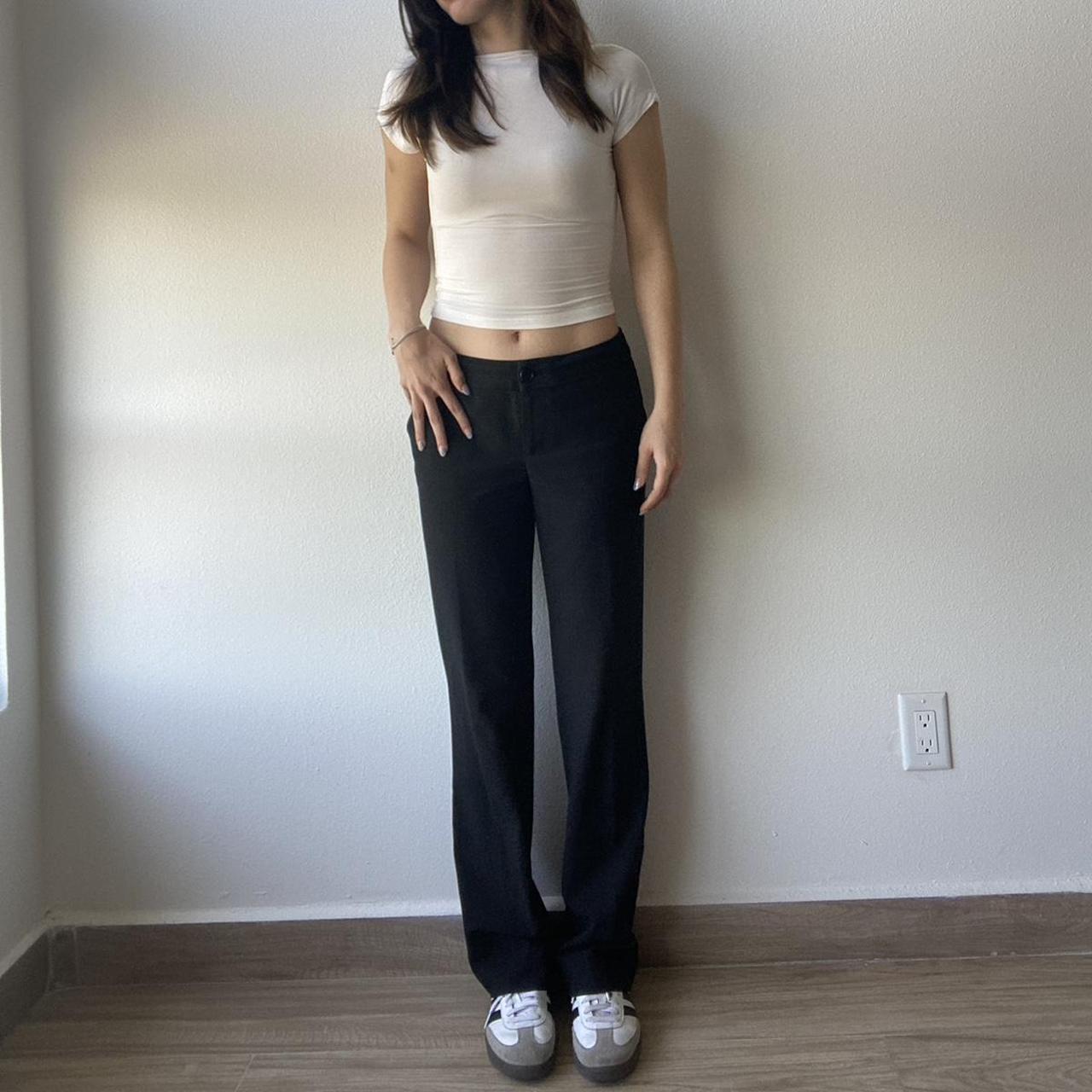 Black low waisted slacks– Model: Height- 5’7 | Depop