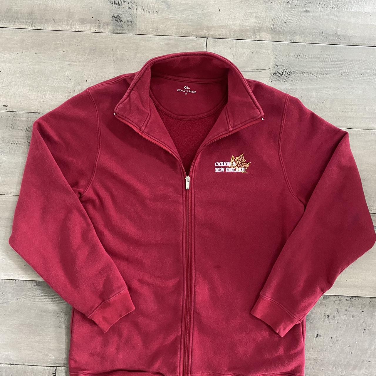 Red Zip Up Jacket condition as is - Depop