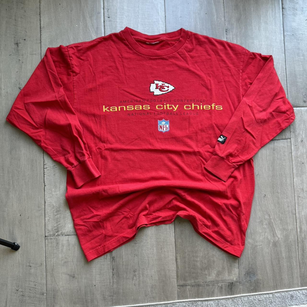 Puma Red Kansas City Chiefs NFL Spell Out Longsleeve... - Depop