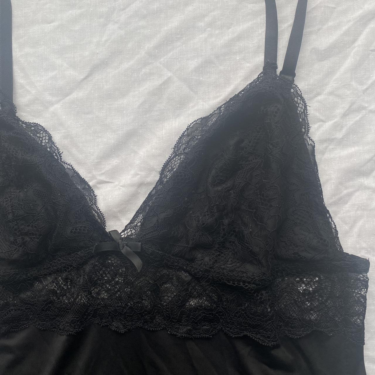 Primark lace black slip dress 🥀 Lace trim at bust... - Depop