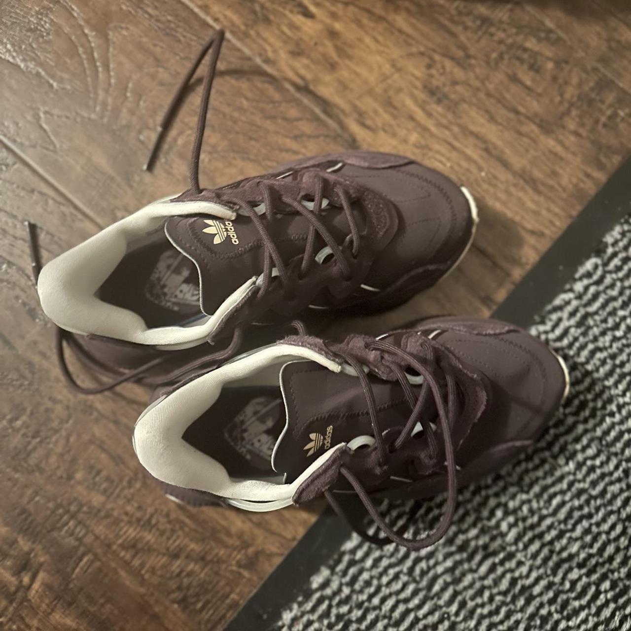 Adidas Originals Ozweego Trainer in burgundy, worn a... - Depop