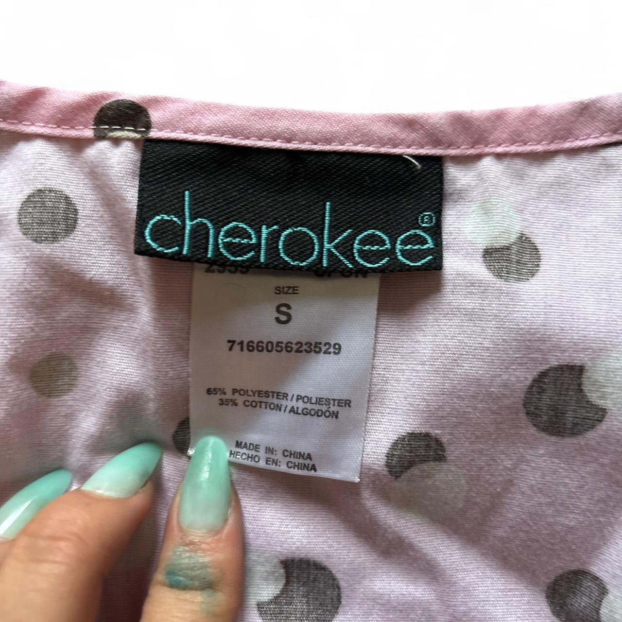 Cherokee pink and brown Neapolitan polka dot top... | Depop