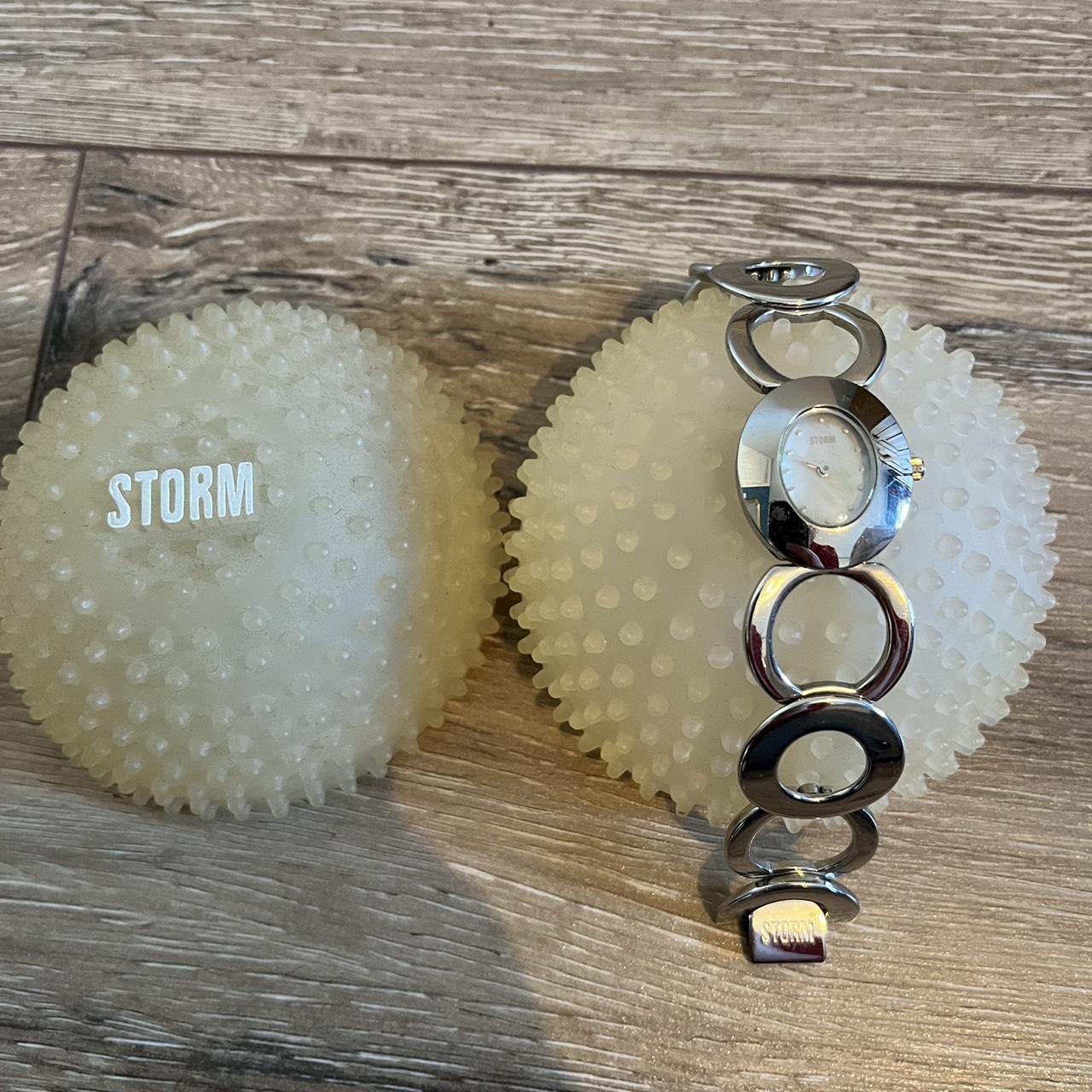 Stainless steel Storm watch with mother of pearl... - Depop