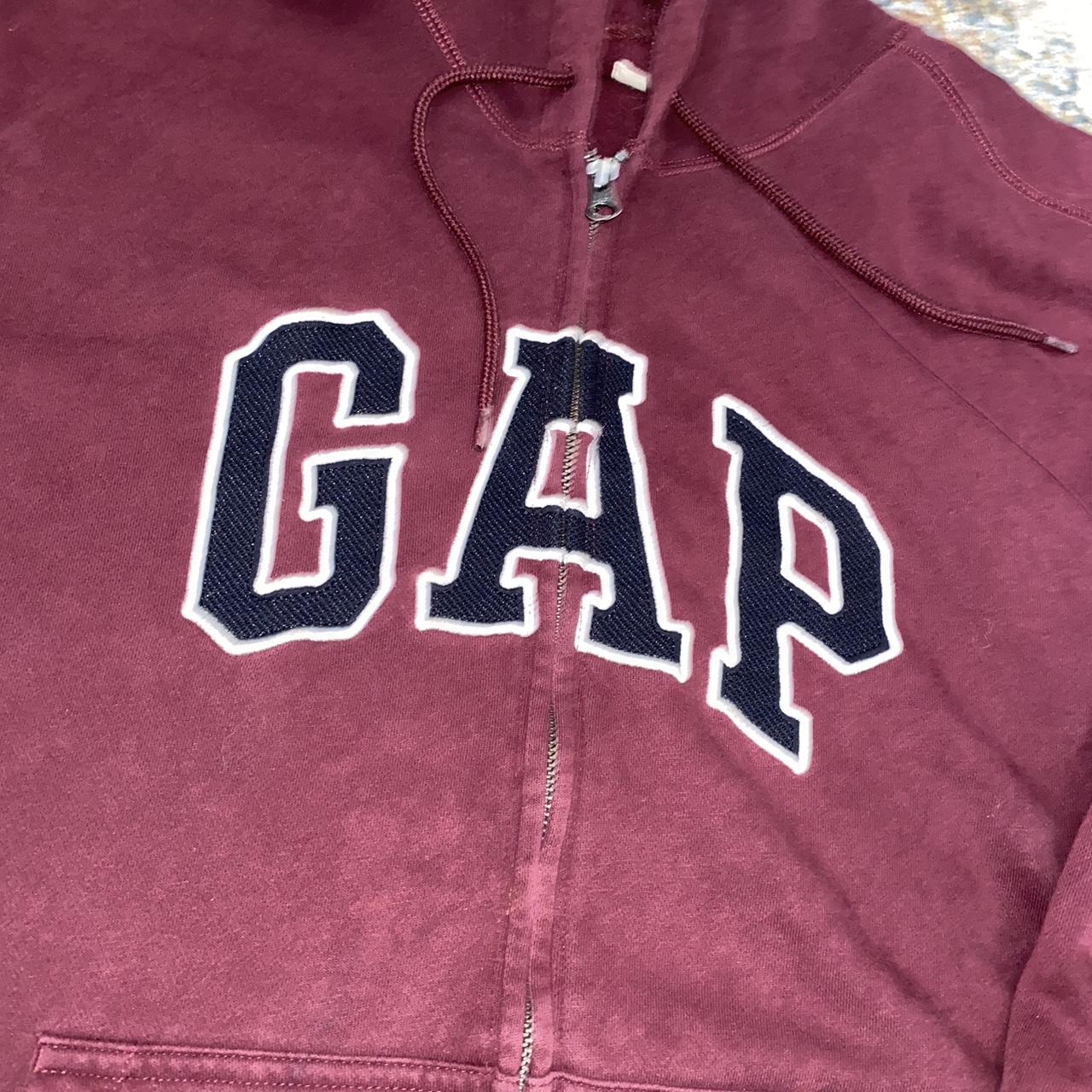 Gap red full zip hoodie. Condition is overall in... - Depop