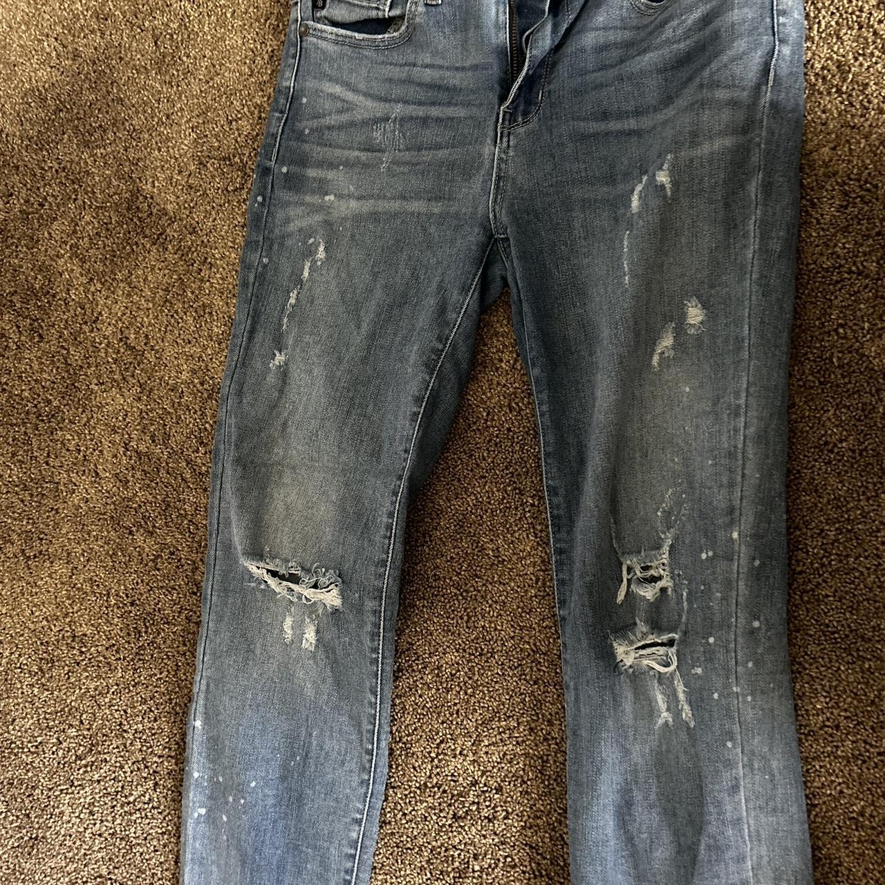 Distressed blue jeans - Depop