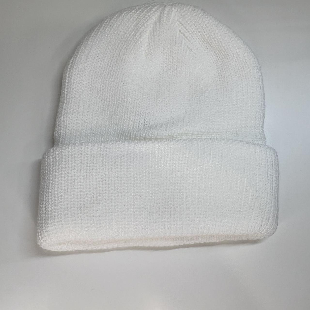 simple beanies grey white and brown - Depop