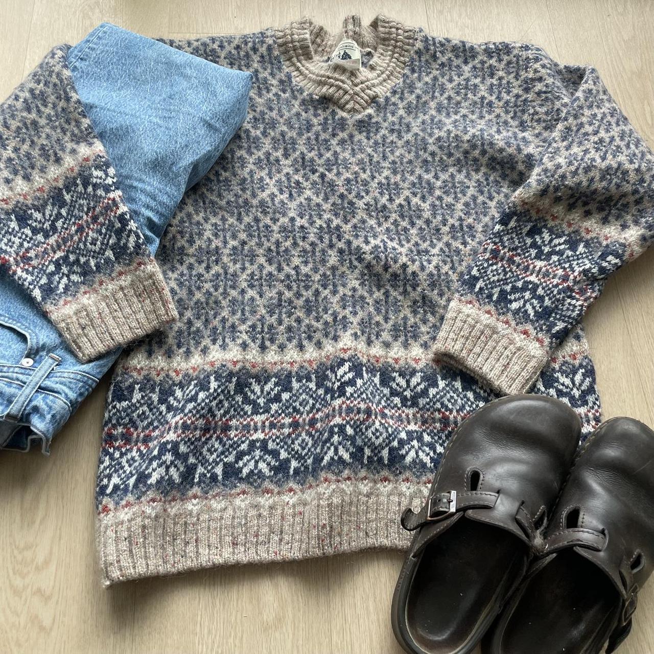 Felted wool scandi sweater! Such a detailed piece!... - Depop