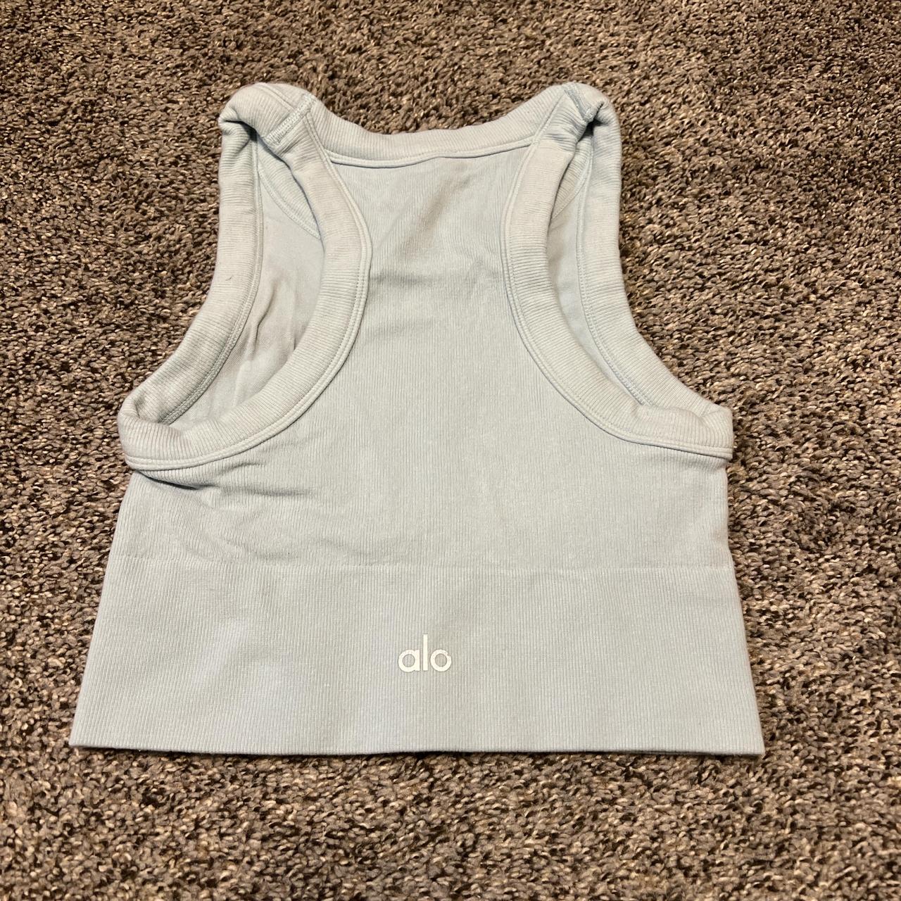 Light blue alo tank top No size but fits like an XS | Depop
