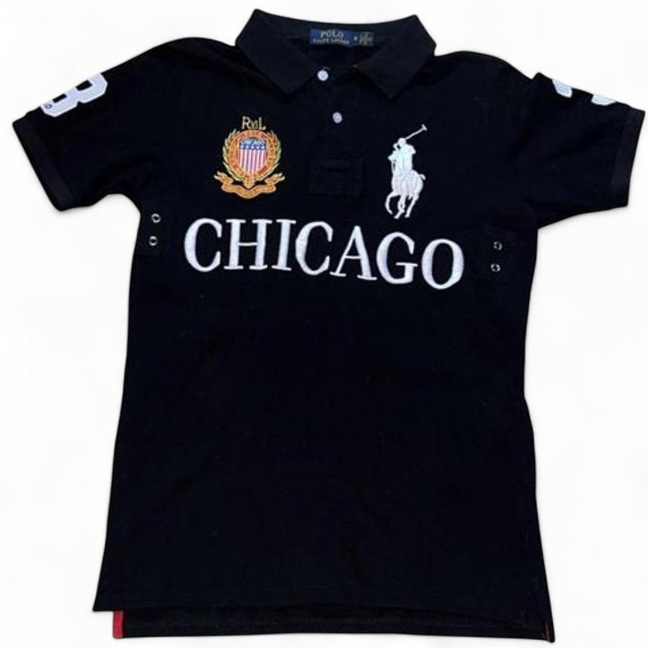 Black Polo Ralph Lauren Chicago polo shirt big pony... | Depop