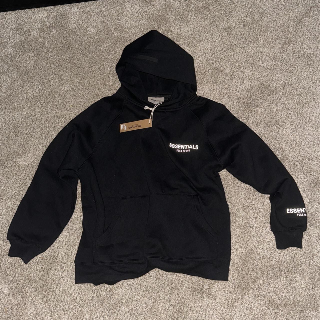 Essentials Hoodie Black - Depop