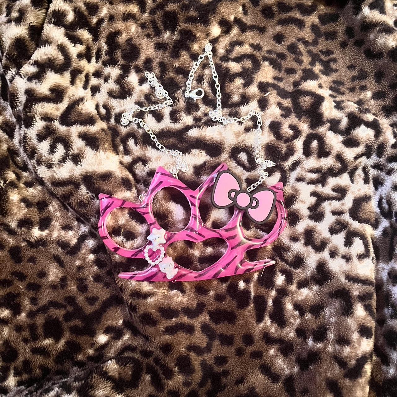 #y2k#scene#mcbling#emo#hellokitty pink zebra print... - Depop