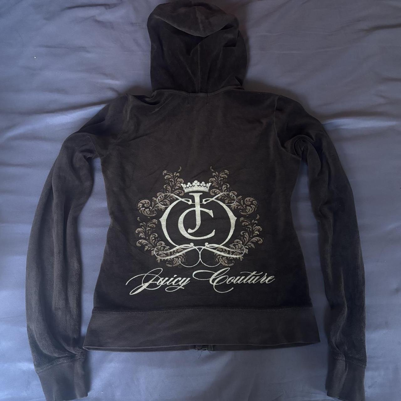 Vintage Juicy Couture velour zip up hoodie DEPOP... | Depop