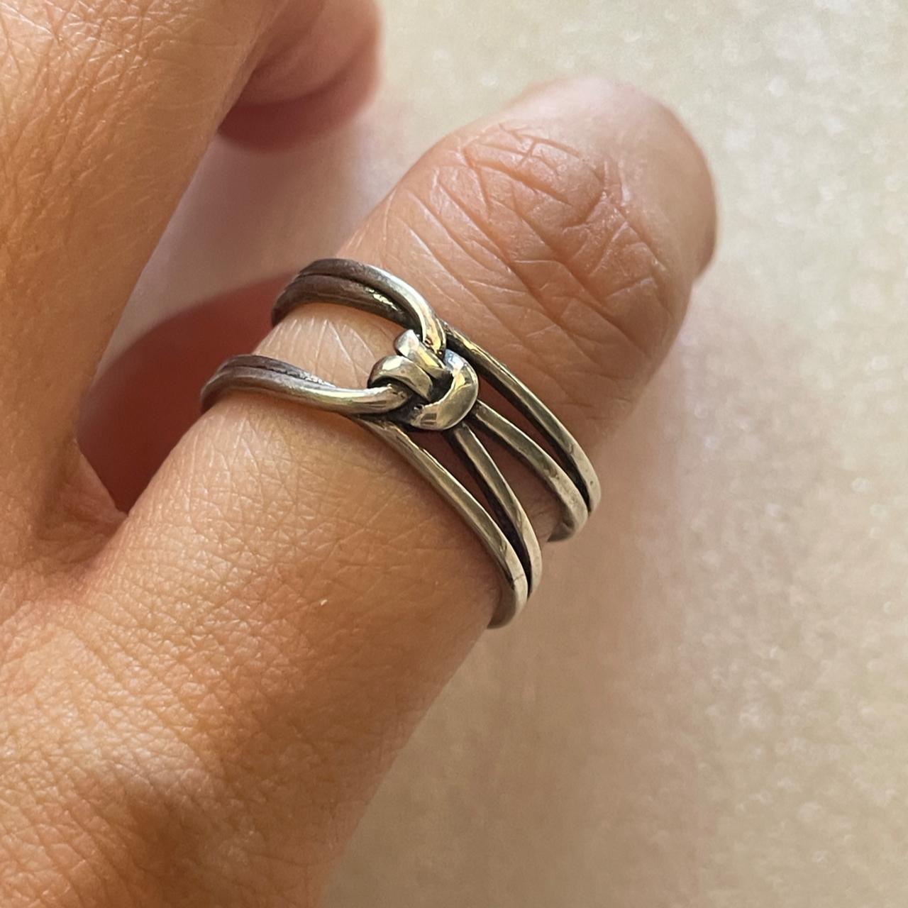 Vintage rope 925 silver ring from HK designer signed... - Depop