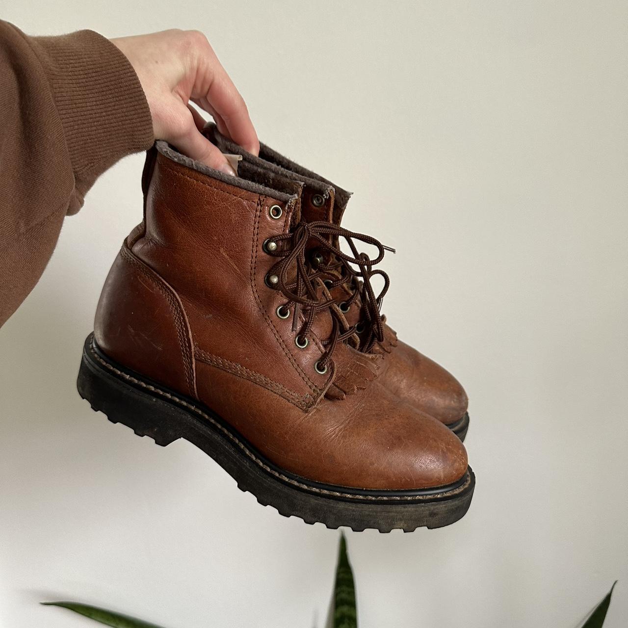 Real Lather boots will need soles - Depop