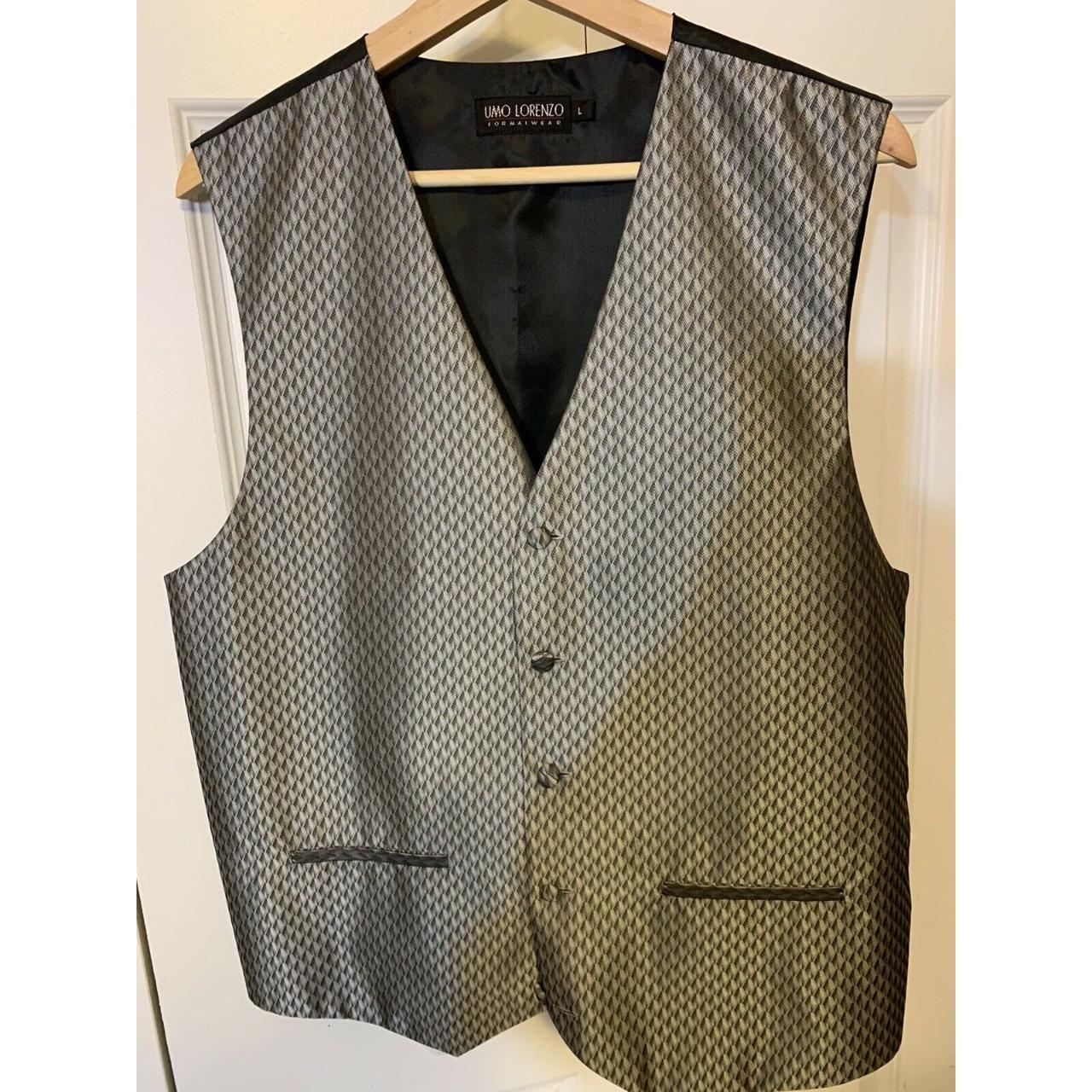 Umo Lorenzo Formal Wear Mens Vest Sz L Silver Black.... - Depop
