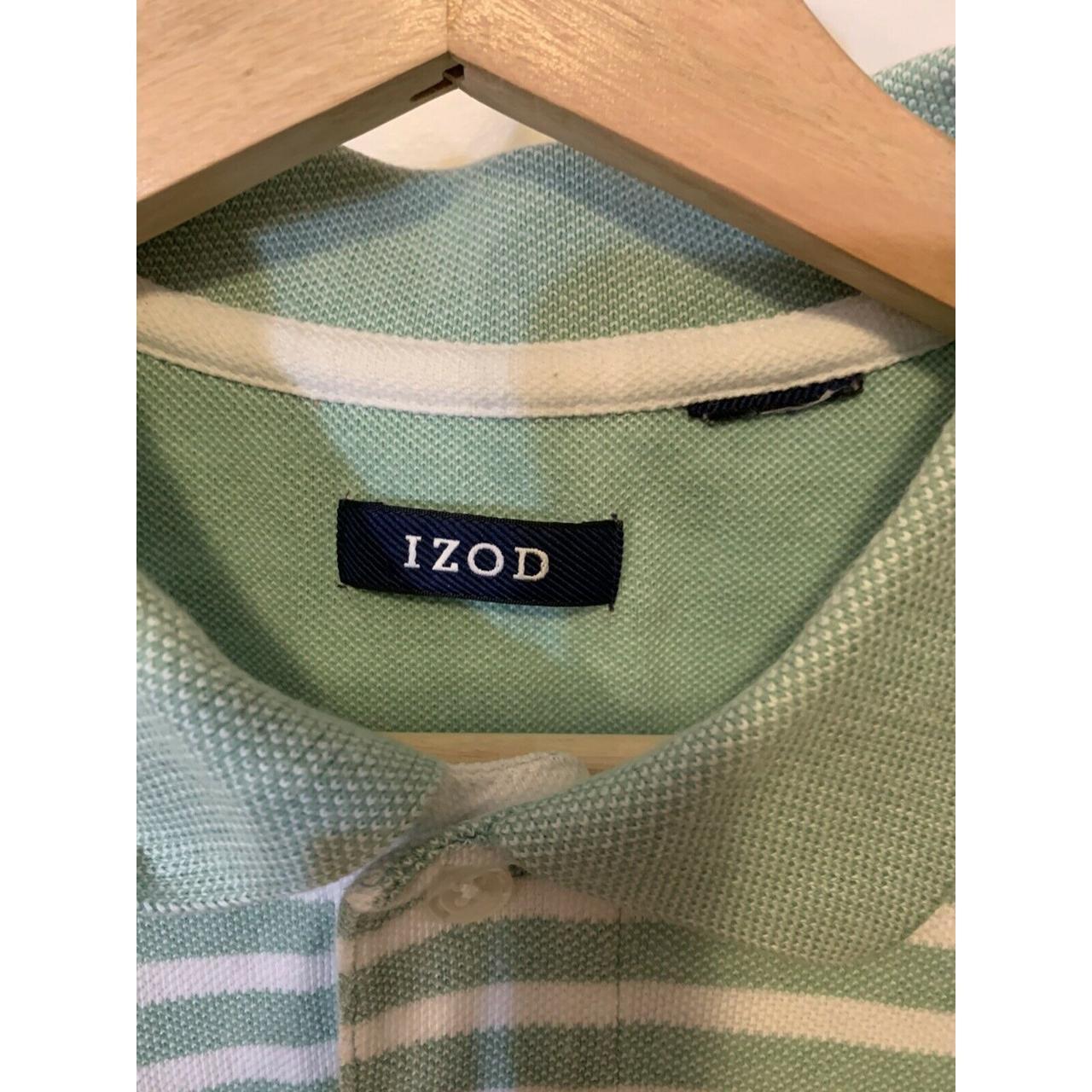 IZOD Striped Polo Shirt Mens Sz XL Green Cotton.... - Depop