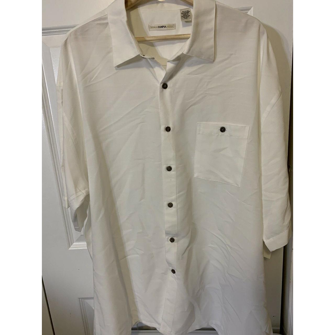 New Moda Campia Moda Button shirt Men’s Sz XXL White... - Depop