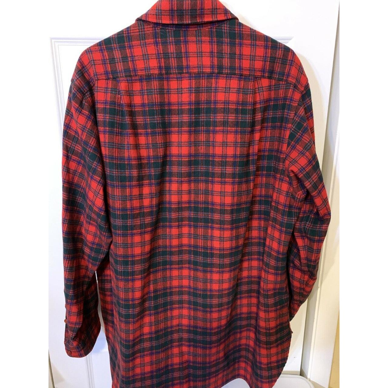 Vintage Pendleton Men’s 17 1/2 Red Plaid Virgin Wool... - Depop