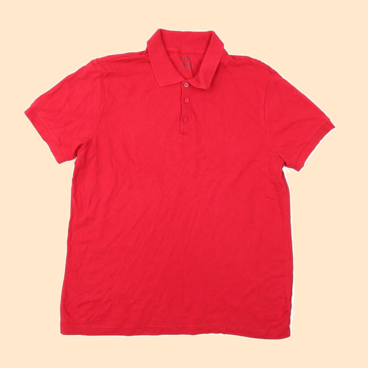 Cotton Blend Polo Shirt for Men in Red with Classic... - Depop