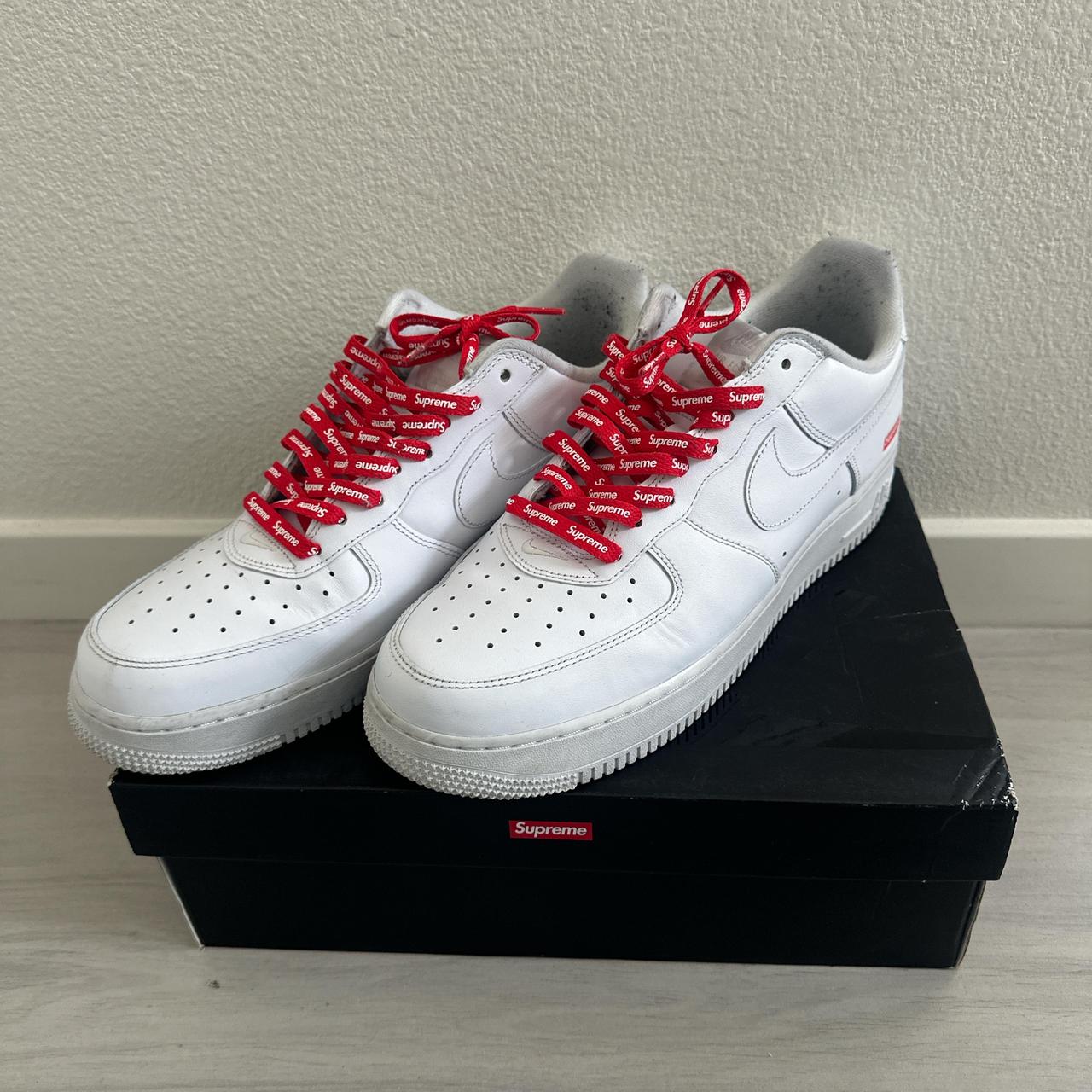 nike supreme forces white color way size 11 comes... - Depop