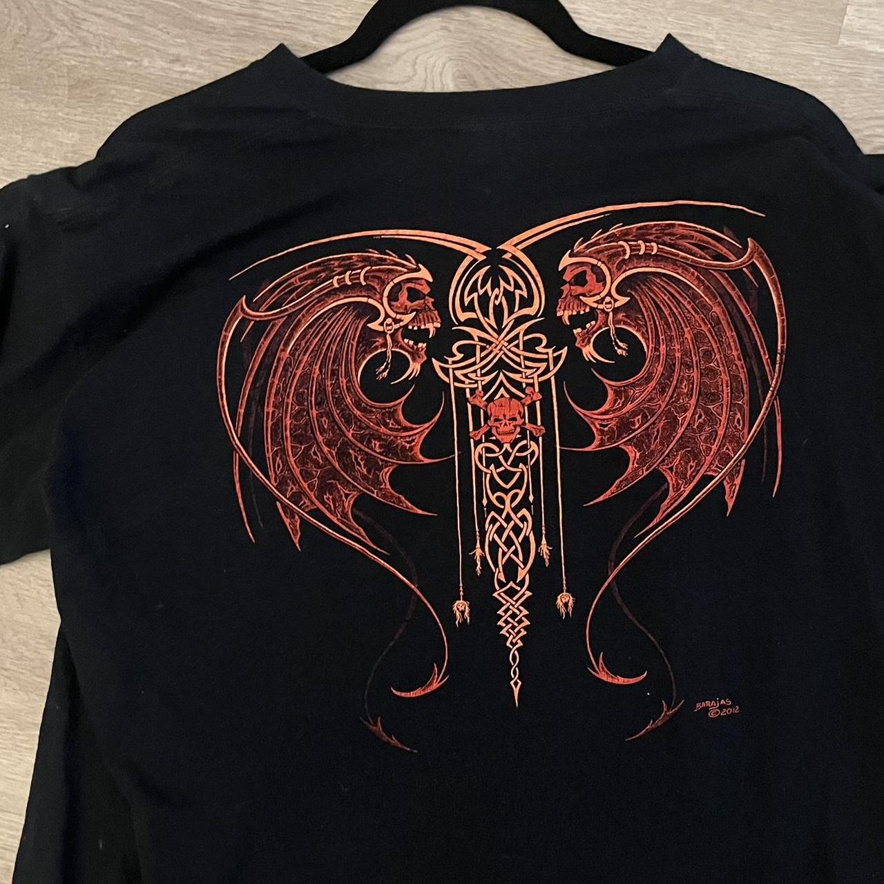 CLEAN BACK AND FRONT DESING AFFLICTION SKULLS STYLE... - Depop