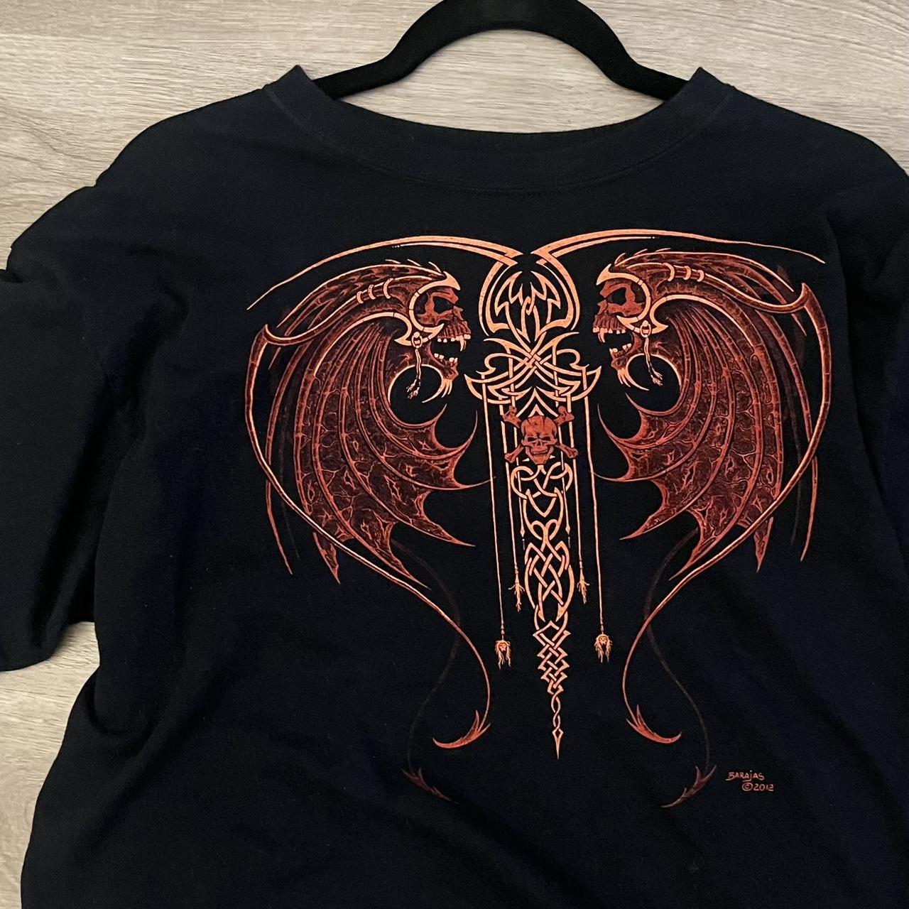 CLEAN BACK AND FRONT DESING AFFLICTION SKULLS STYLE... - Depop