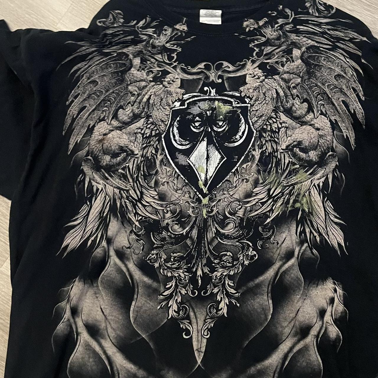 CLEAN AFFLICTION TYPE DESIGN ALL OVER THE FRONT... - Depop