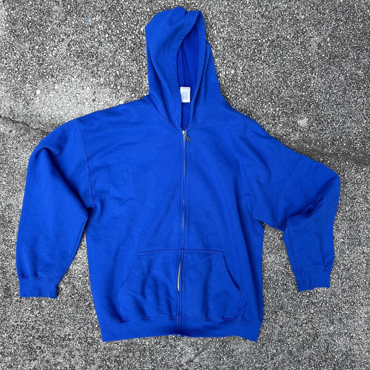 Royal blue zip up hoodie #Y2K #streetwear - Depop