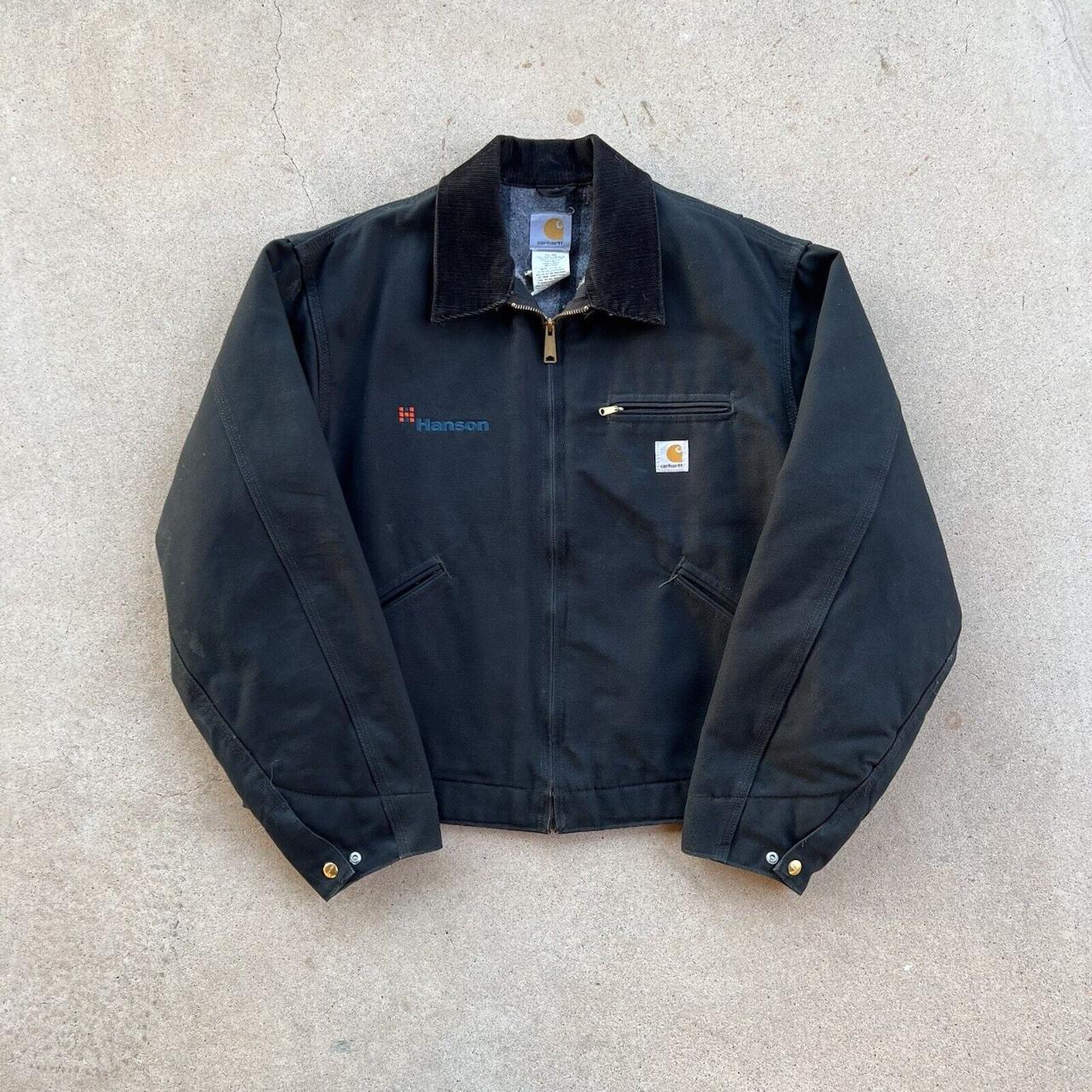 Carhartt Detroit Work Jacket VTG Blanket Lined Black... - Depop