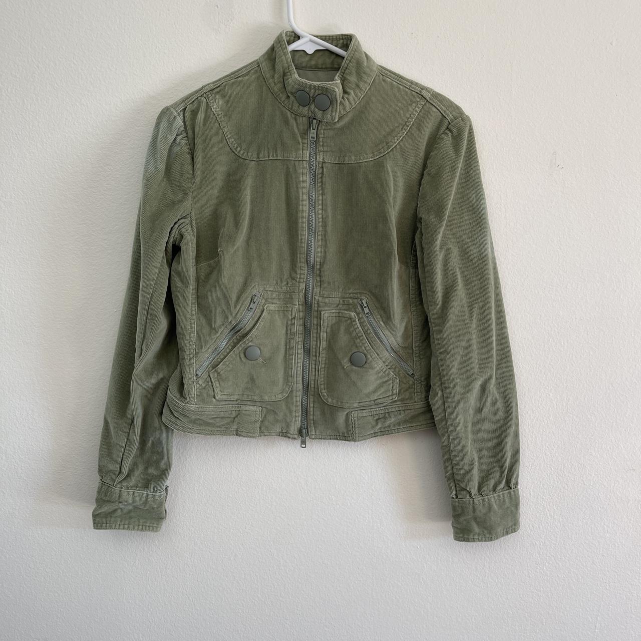 Vintage 90s mossimo green corduroy moto jacket 🤍 No... - Depop